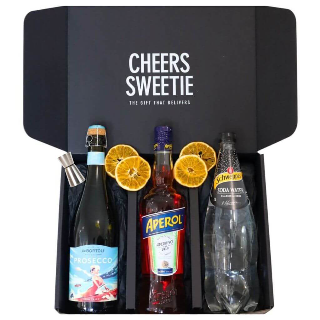 Aperol Spritz Cocktail Kit – Gift Hamper with 11 Drinks – Cheers Sweetie